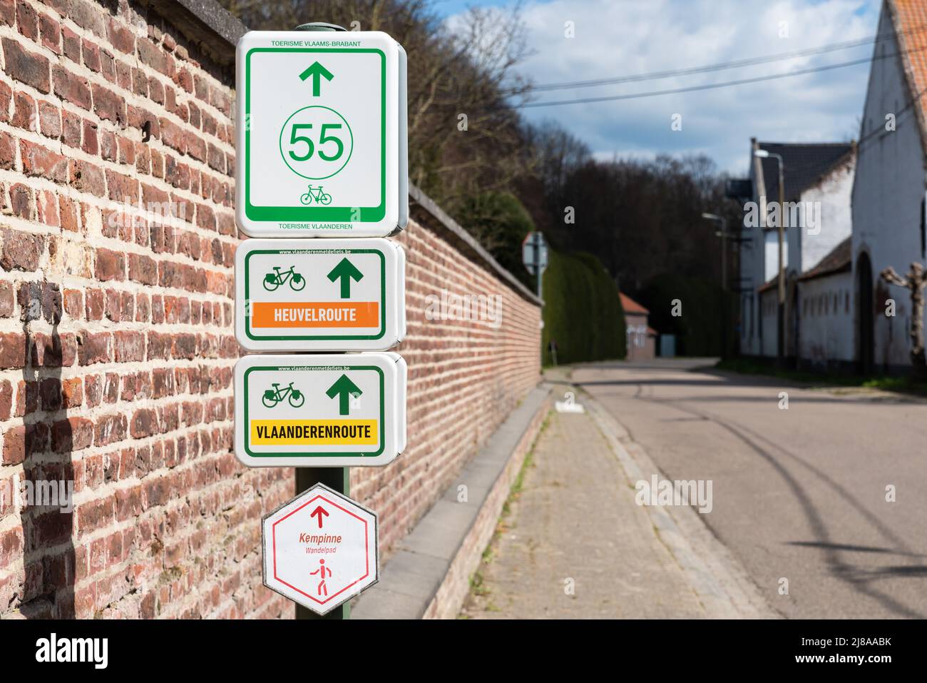 Neerhespen, Flemish Brabant, Belgium - 04 05 2022- Signs and numbers of ...