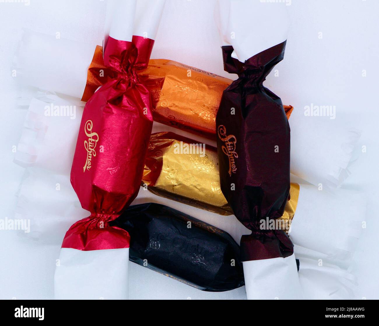 Four Hungarian Stuhmer premium quality chocolates in colourful paper ...