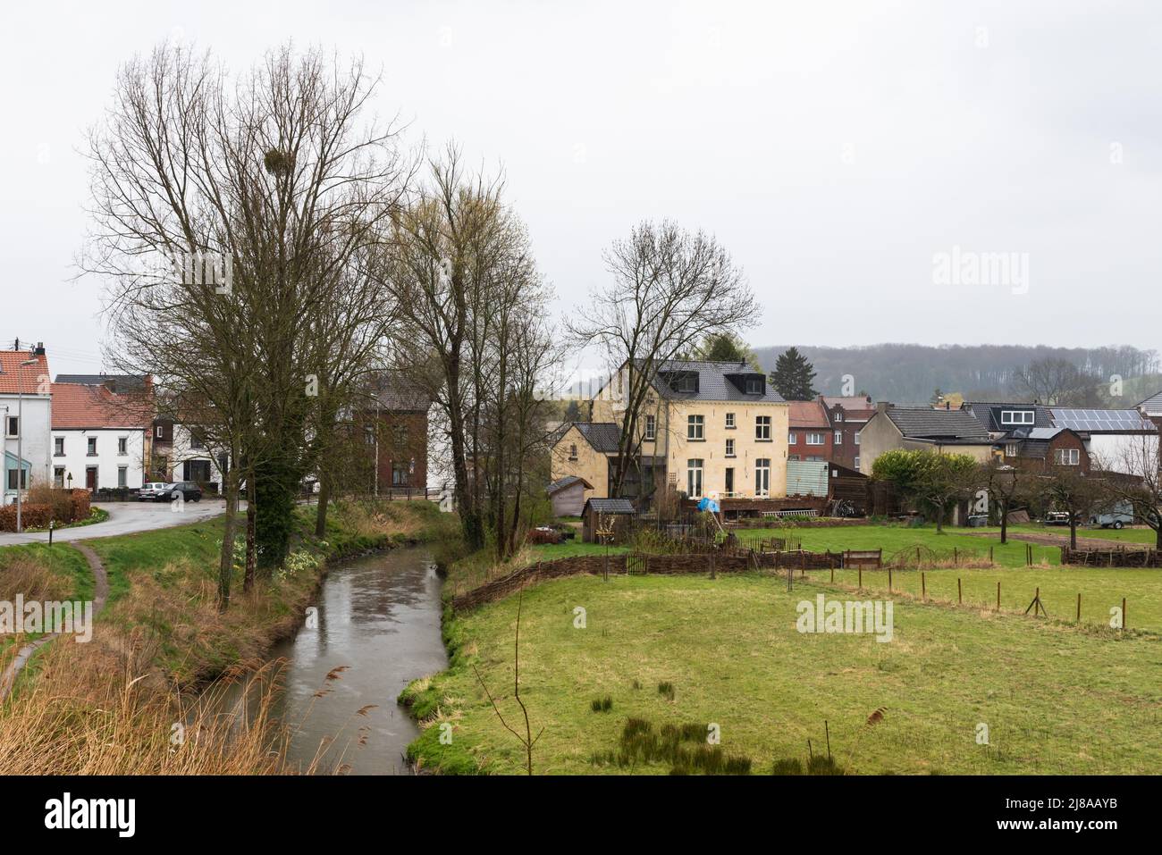 Bassenge, Liege, Belgium - 04 03 2022 - Scenic view over the Walloon ...