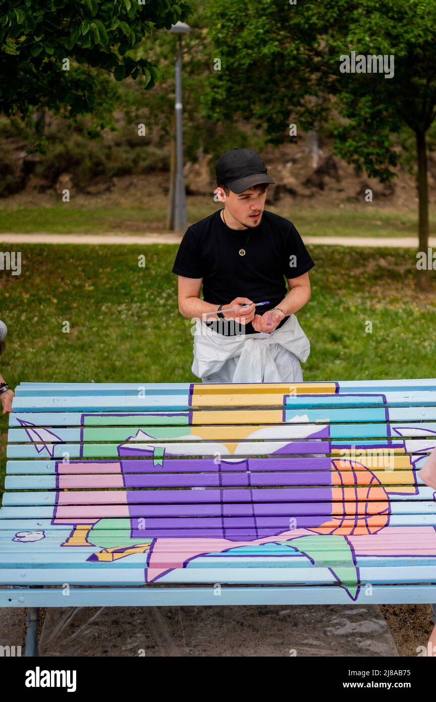 Local young illustrators Patricia Judez and LuckStudio paint wooden ...