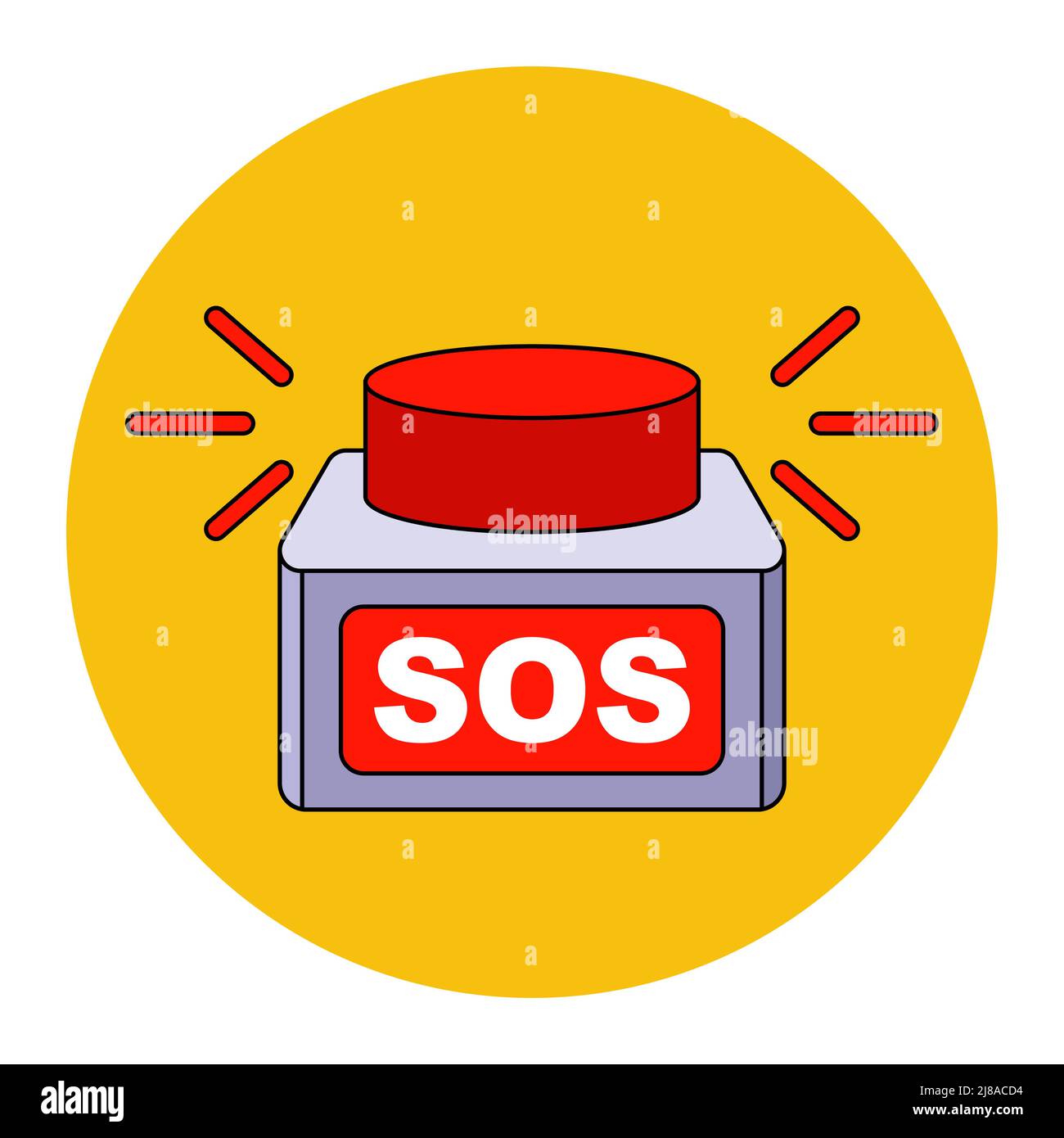finger presses on the sos button. fire alarm. flat vector illustration Stock Vector Image & Art ...