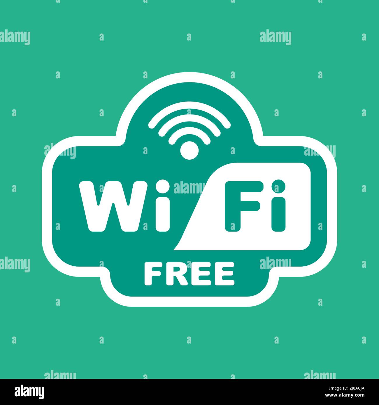 green wifi sticker for internet cafe. free to use the internet. flat ...