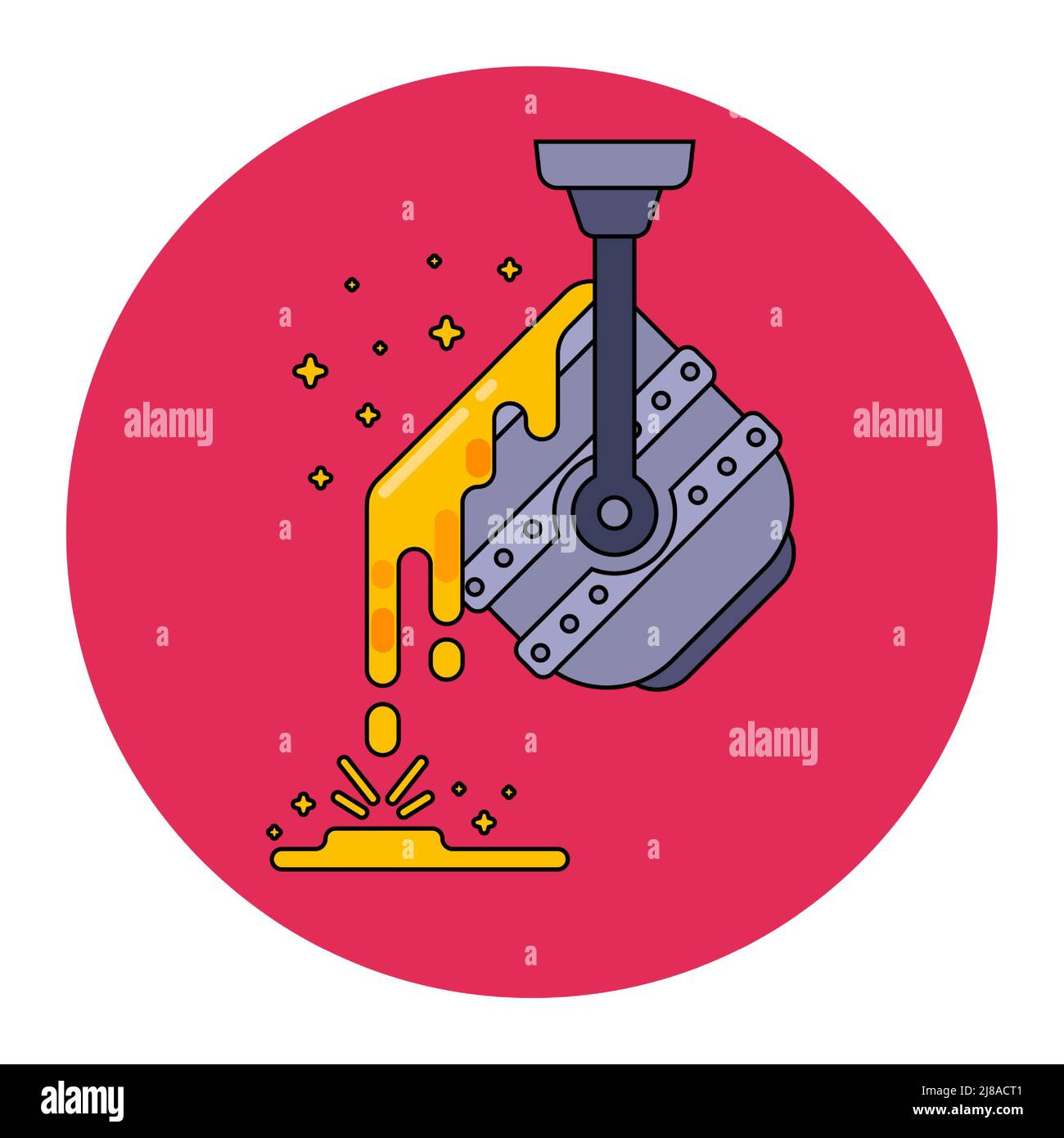 equipment in a steel mill. metal smelting. flat vector illustration ...