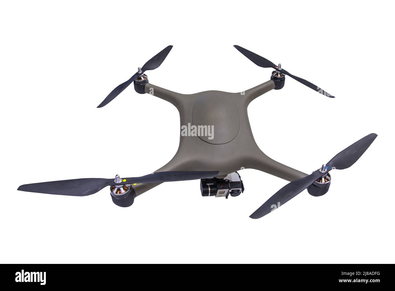 Drone with camera isolated on white background Stock Photo - Alamy