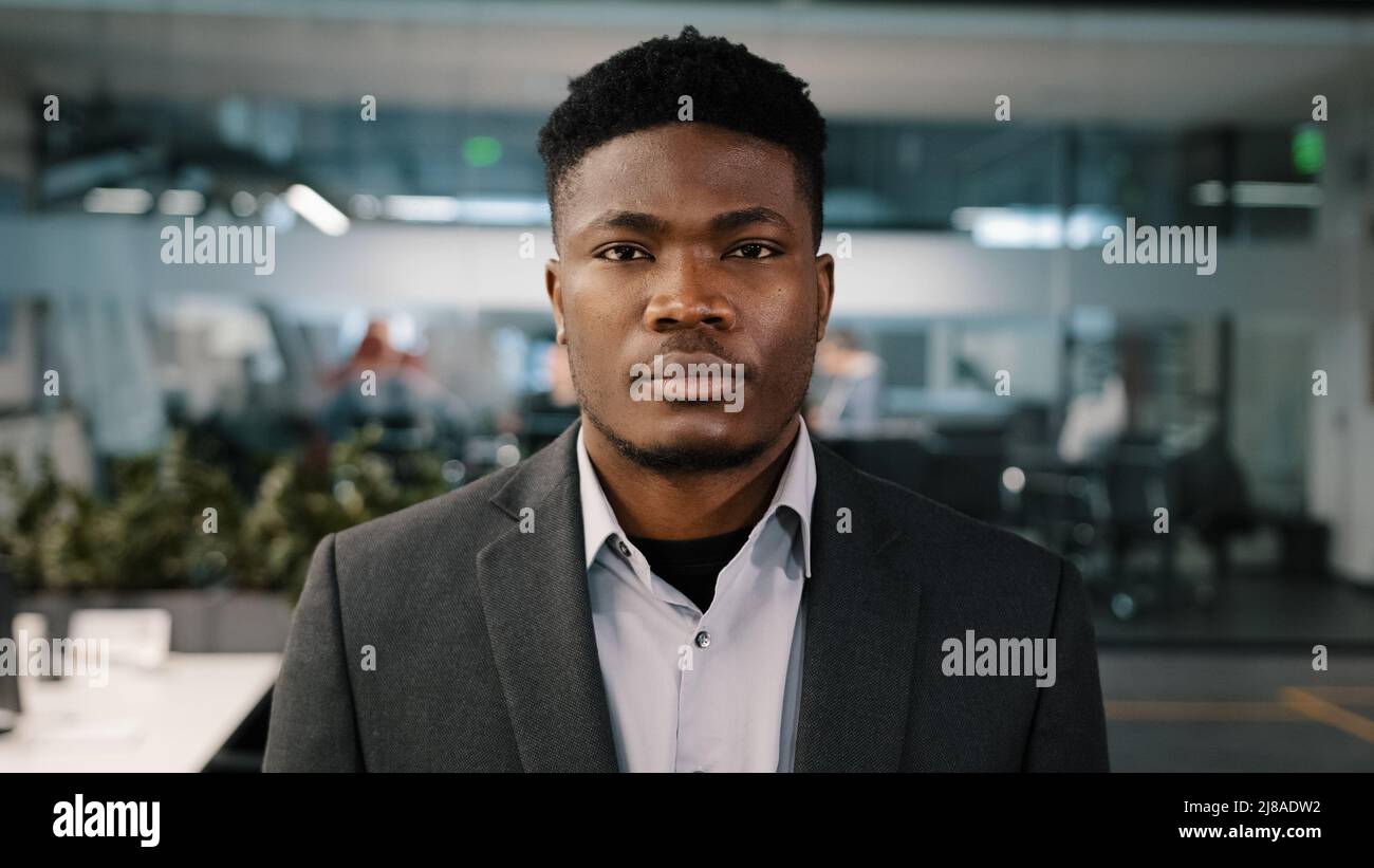 Close up portrait African american young businessman entrepreneur ...