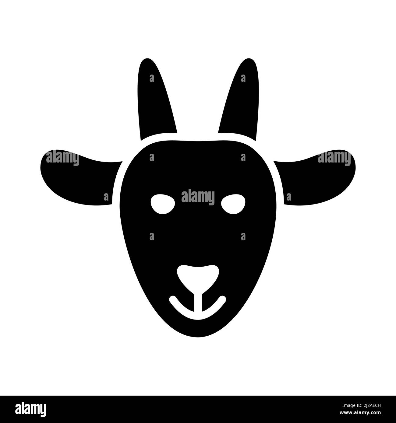 Goat isolated glyph icon. Farm animal vector illustration. Agriculture ...