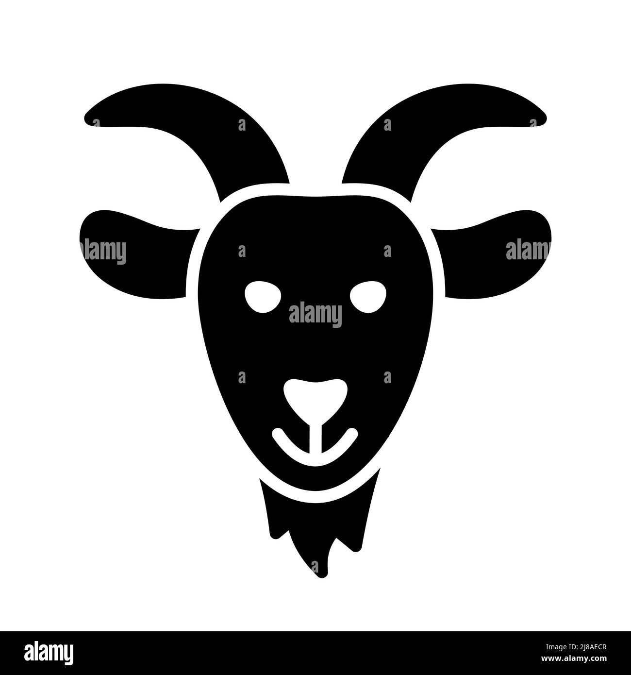 Goat isolated glyph icon. Farm animal vector illustration. Agriculture ...