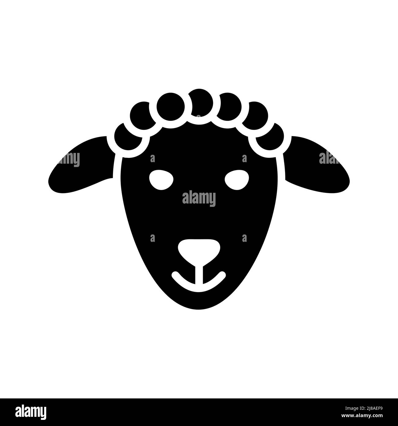 Sheep isolated glyph icon. Farm animal vector illustration. Agriculture ...