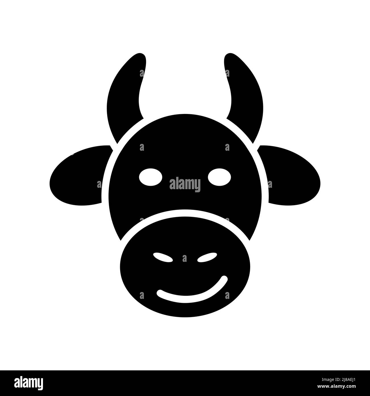 Cow isolated glyph icon. Farm animal vector illustration. Agriculture ...