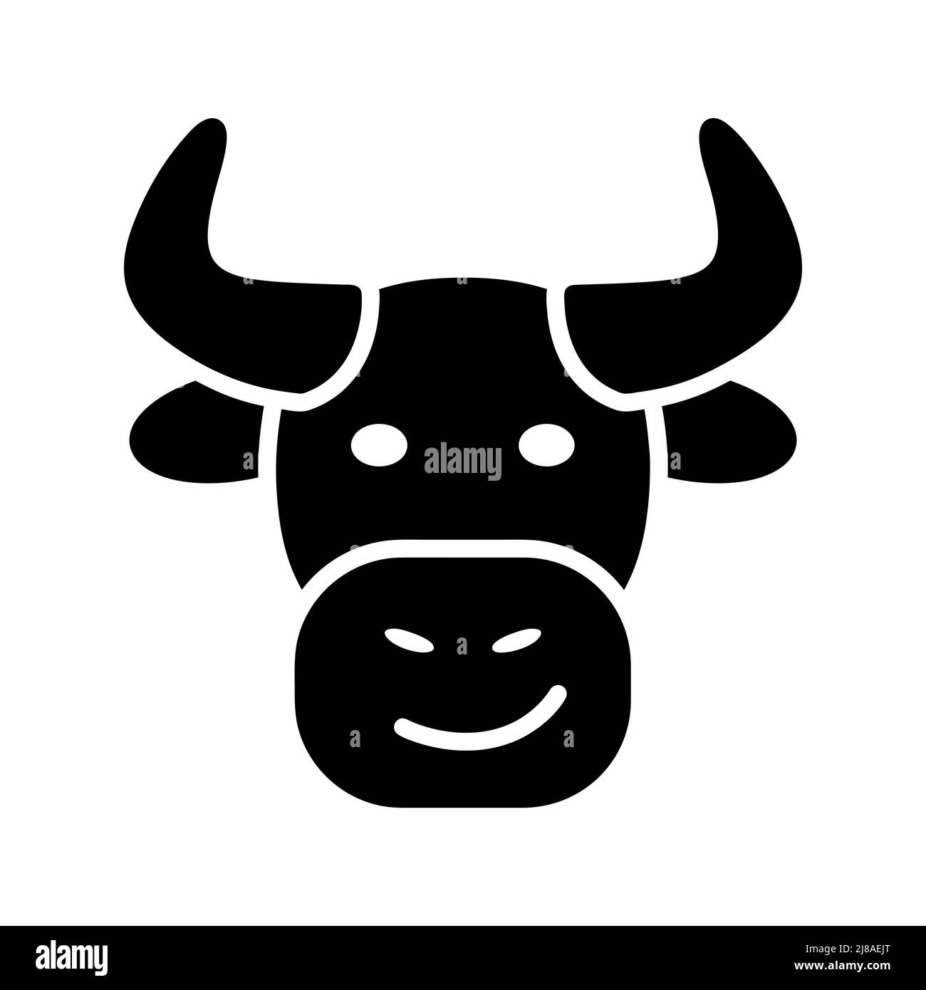Bull isolated glyph icon. Farm animal vector illustration. Agriculture ...