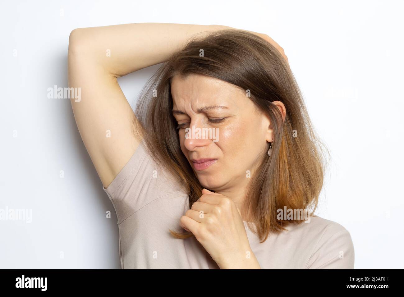 Woman sweaty armpit hi-res stock photography and images - Alamy