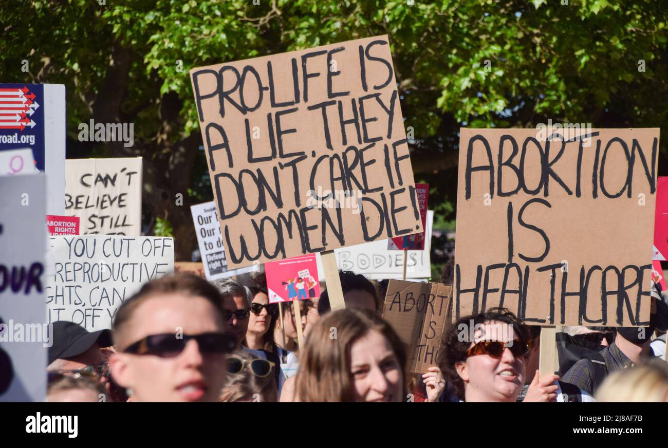 London, England, UK. 14th May, 2022. Pro-choice protesters marched to ...