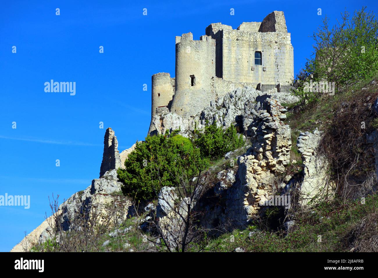 Rocca Calascio, mountaintop medieval fortress. The Castle of Rocca ...