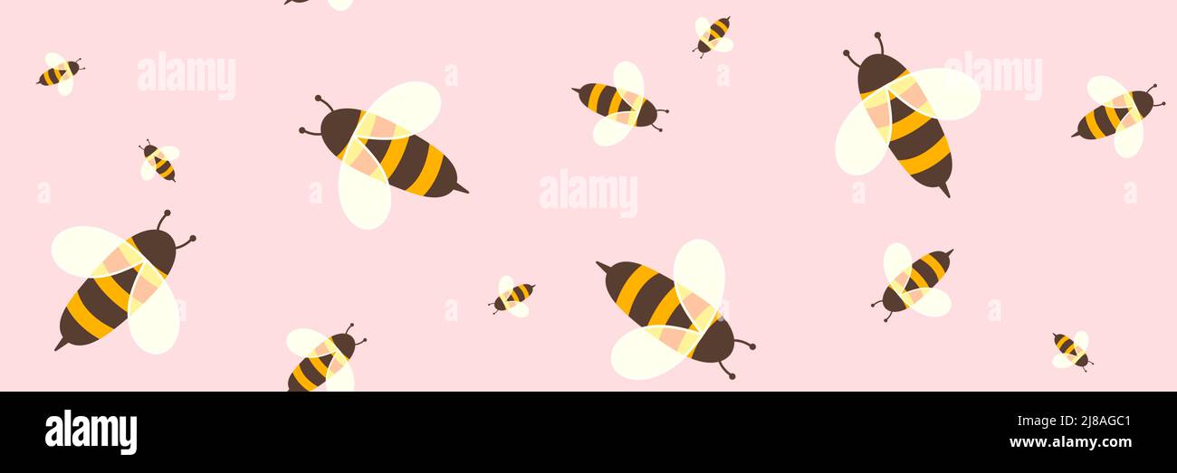 Kids seamless bee pattern for fabrics and packaging and gifts and cards ...