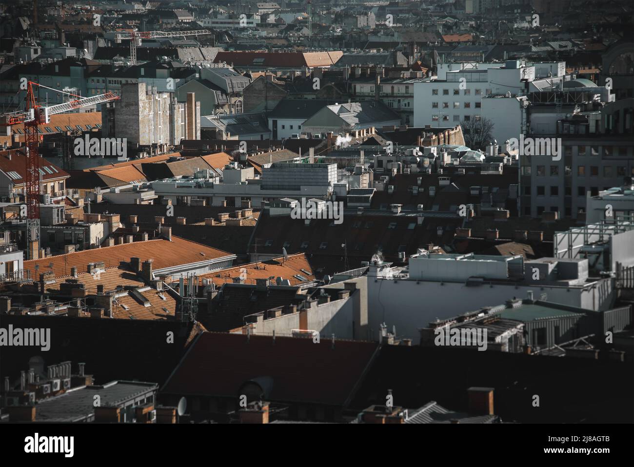 Elevated view of urban district of Budapest Stock Photo - Alamy
