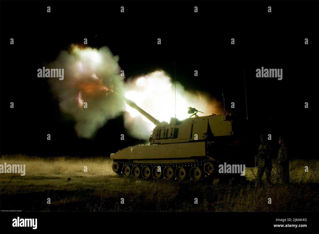 A U.S. Army M109A6 Paladin self-propelled howitzer with the 1st ...