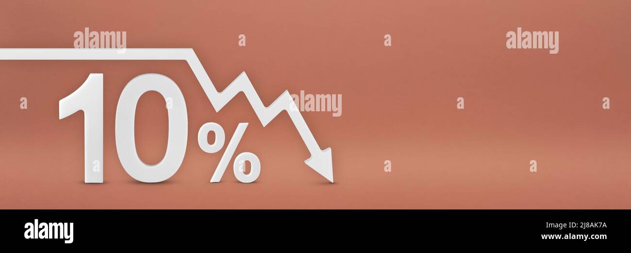 ten percent, the arrow on the graph is pointing down. Stock market ...