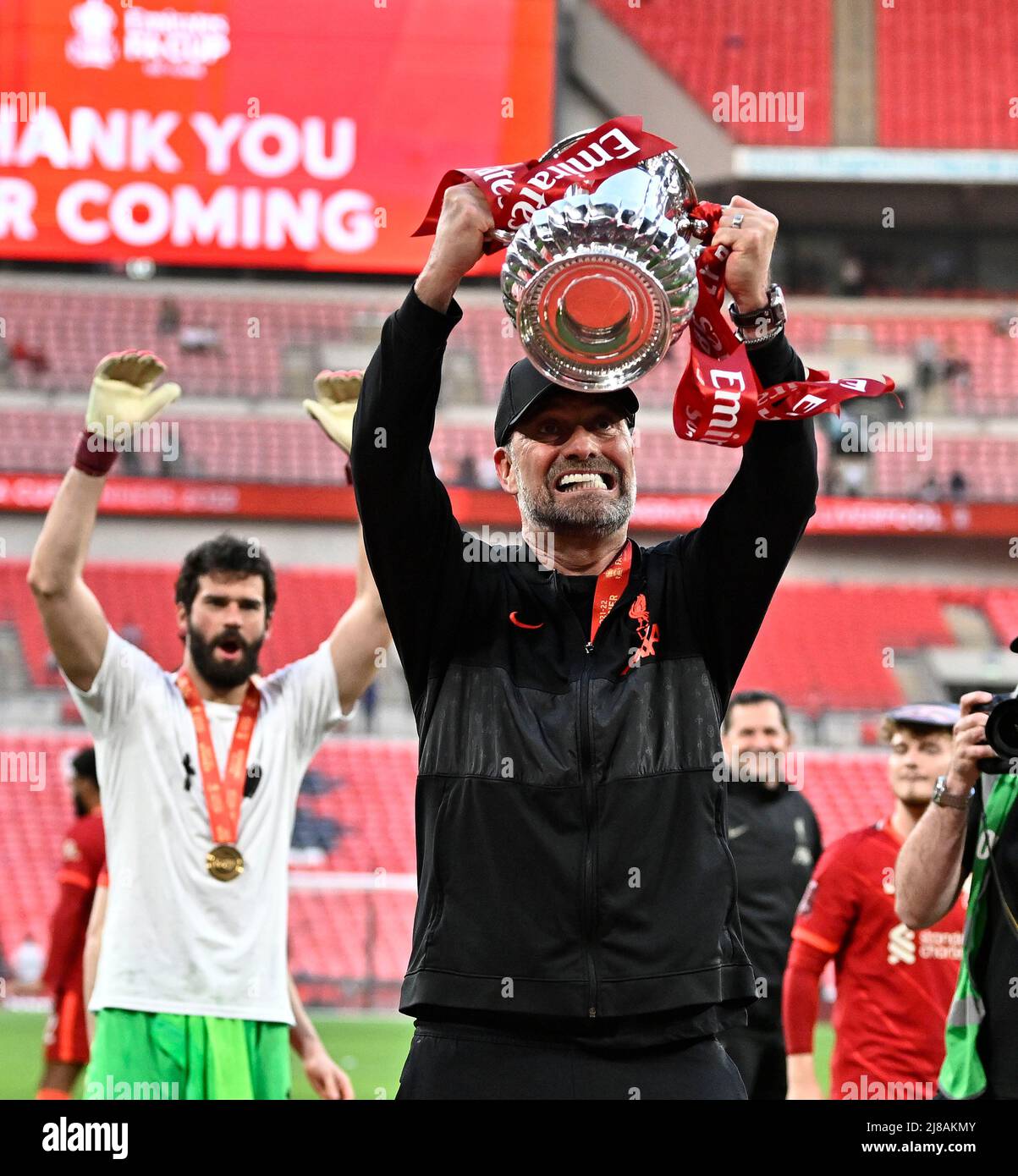 London, UK. 14th May, 2022. Jurgen Klopp (Liverpool manager) celebrates ...
