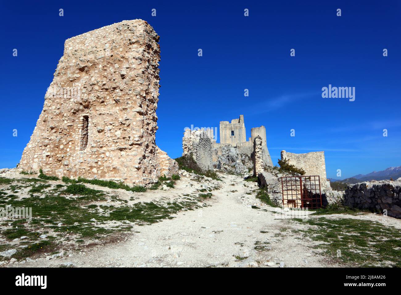 Rocca Calascio, mountaintop medieval fortress. The Castle of Rocca ...