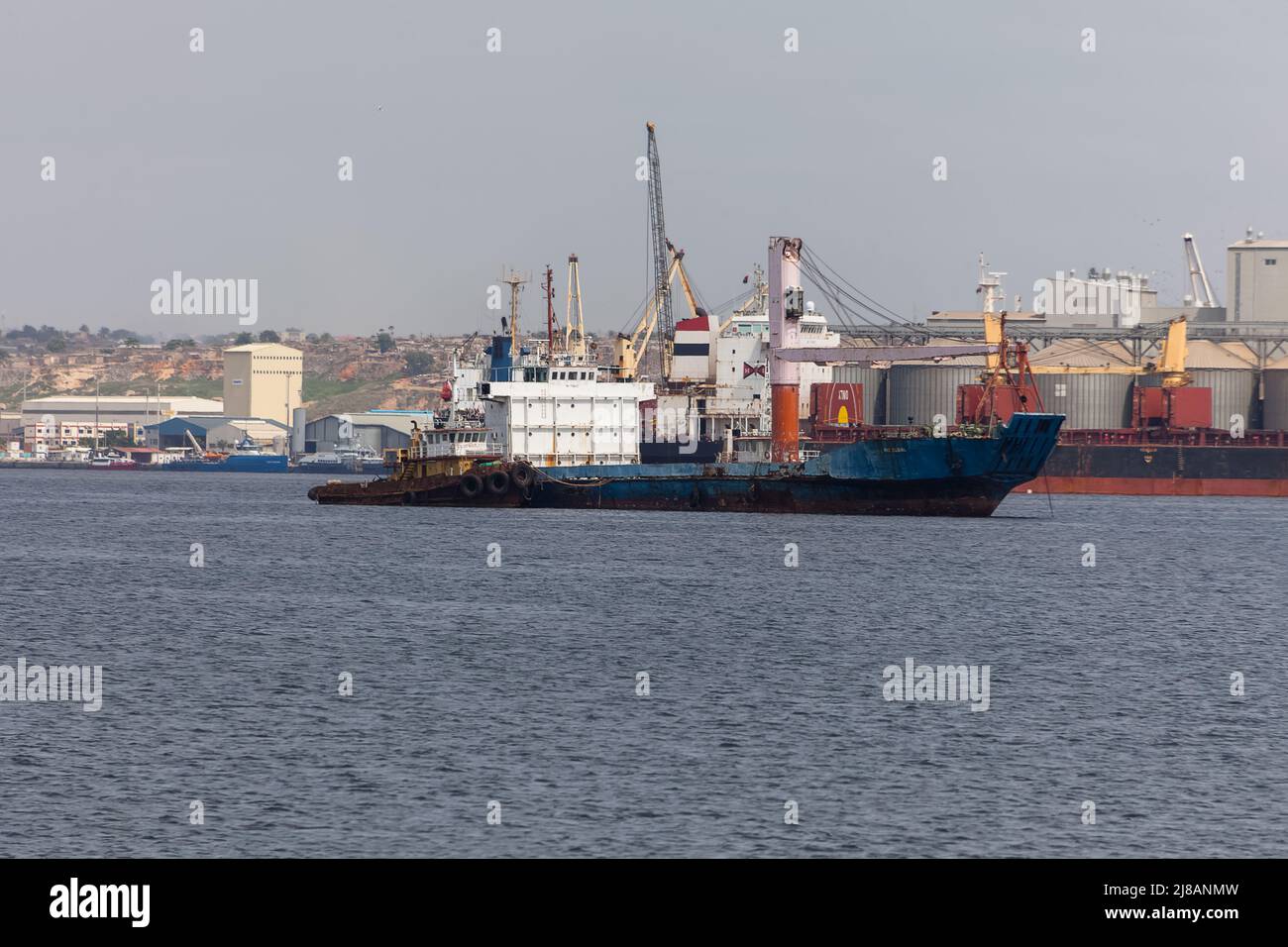 Luanda Angola - 10 13 2021: View of an oil tanker, ready to dock at the ...
