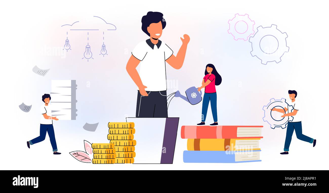 Mentorship Flat design vector illustration concept for professional ...