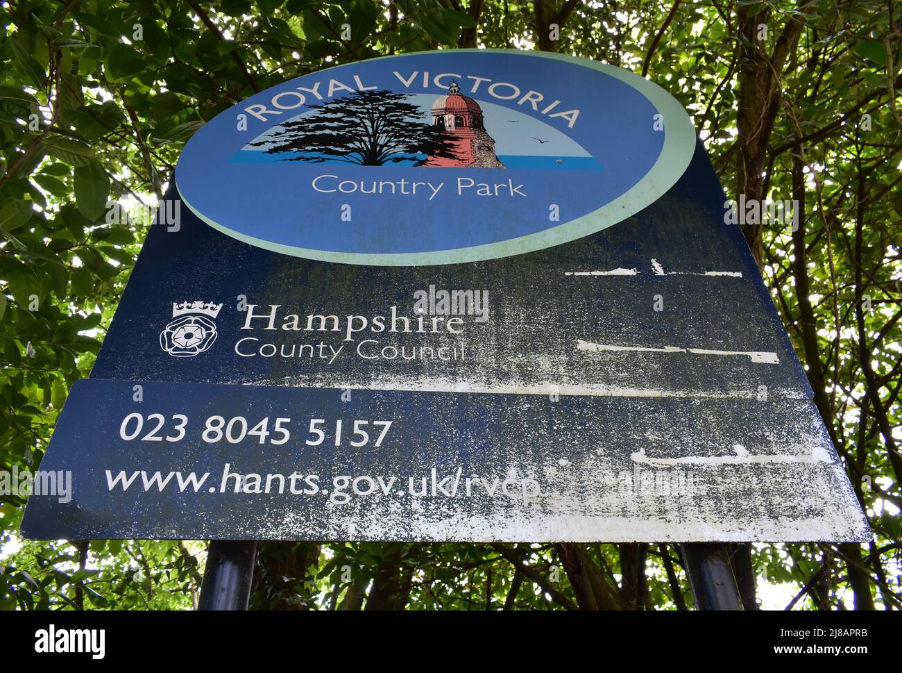 Royal Victoria Country Park Information Sign Stock Photo - Alamy