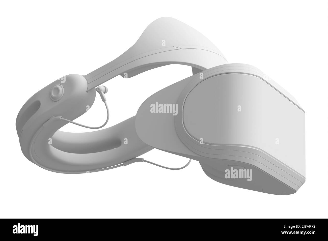 Virtual reality glasses isolated on white monochrome background. 3d ...