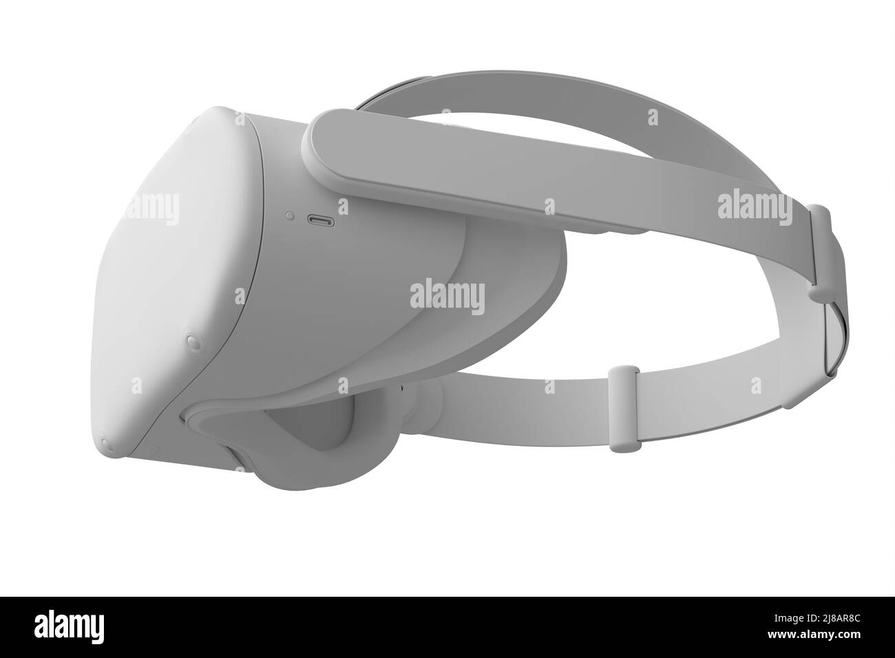 Virtual reality glasses isolated on white monochrome background. 3d ...