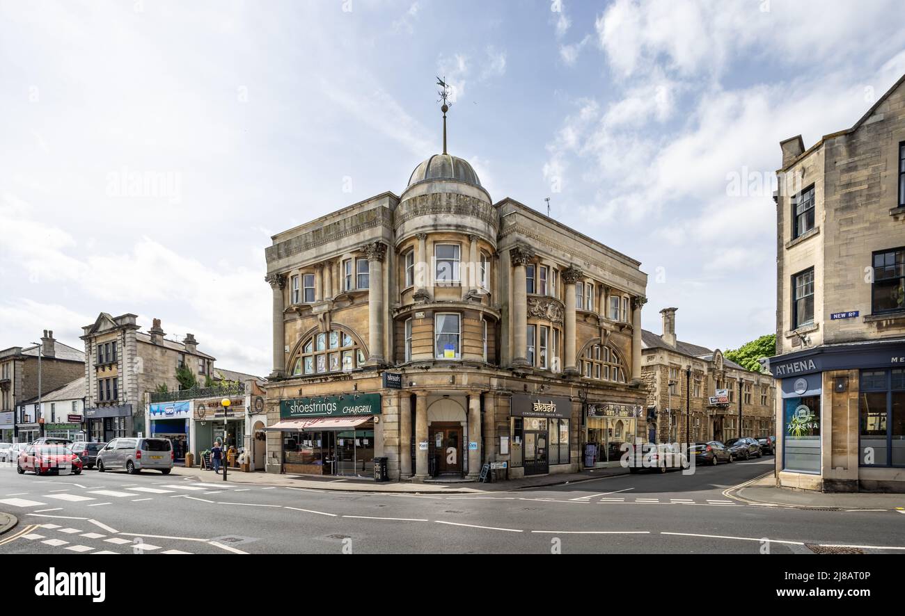 Colonnaded 18th century building housing the Akash Indian restaurant in ...