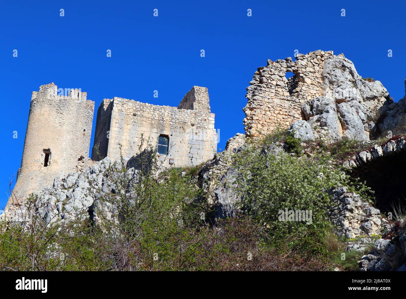 Rocca Calascio, mountaintop medieval fortress. The Castle of Rocca ...