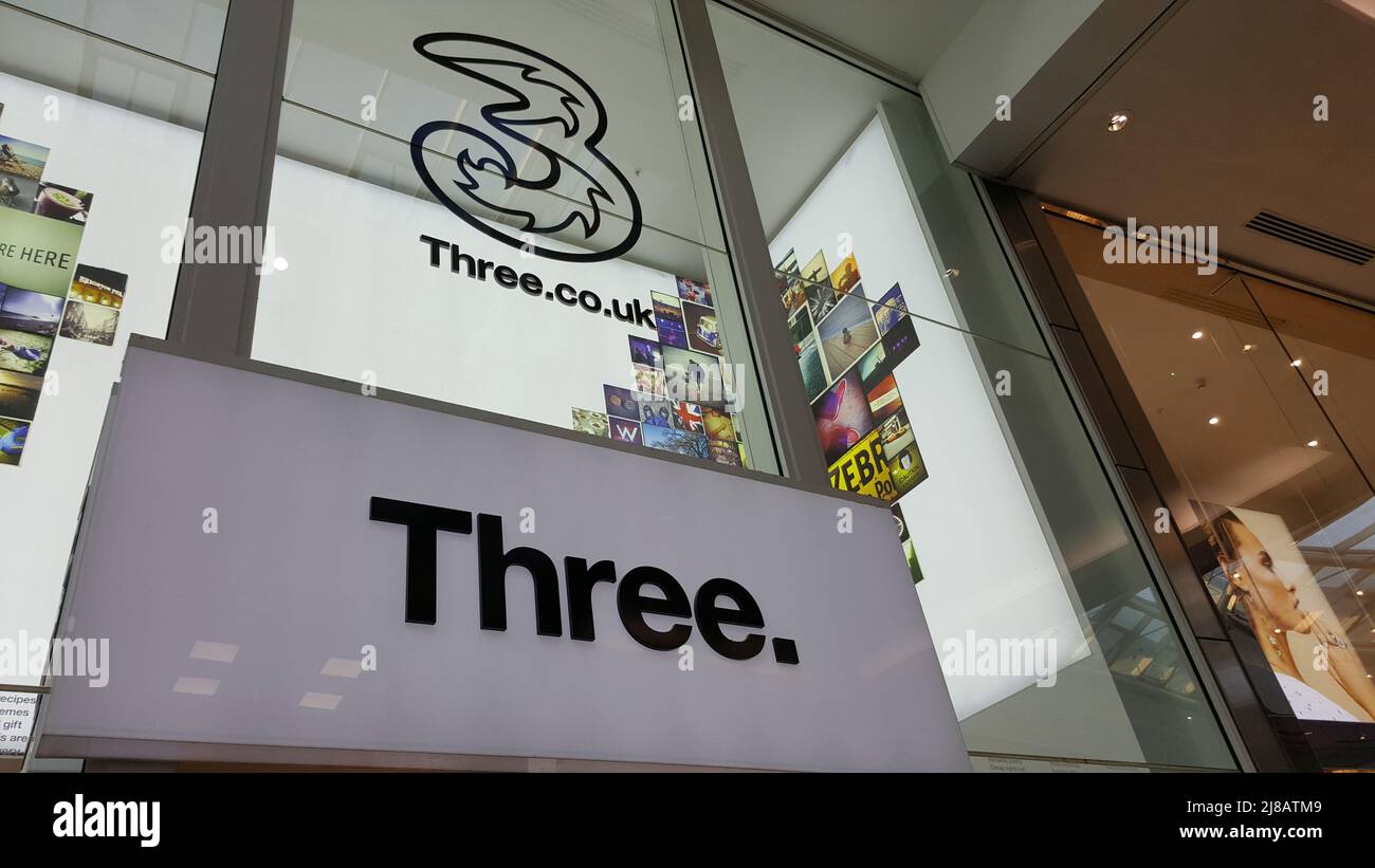 Three Mobile Phone Shop Sign And Logo Stock Photo - Alamy