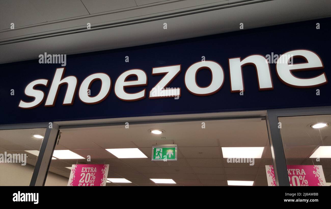 ShoeZone Shoe Shop Sign Stock Photo - Alamy