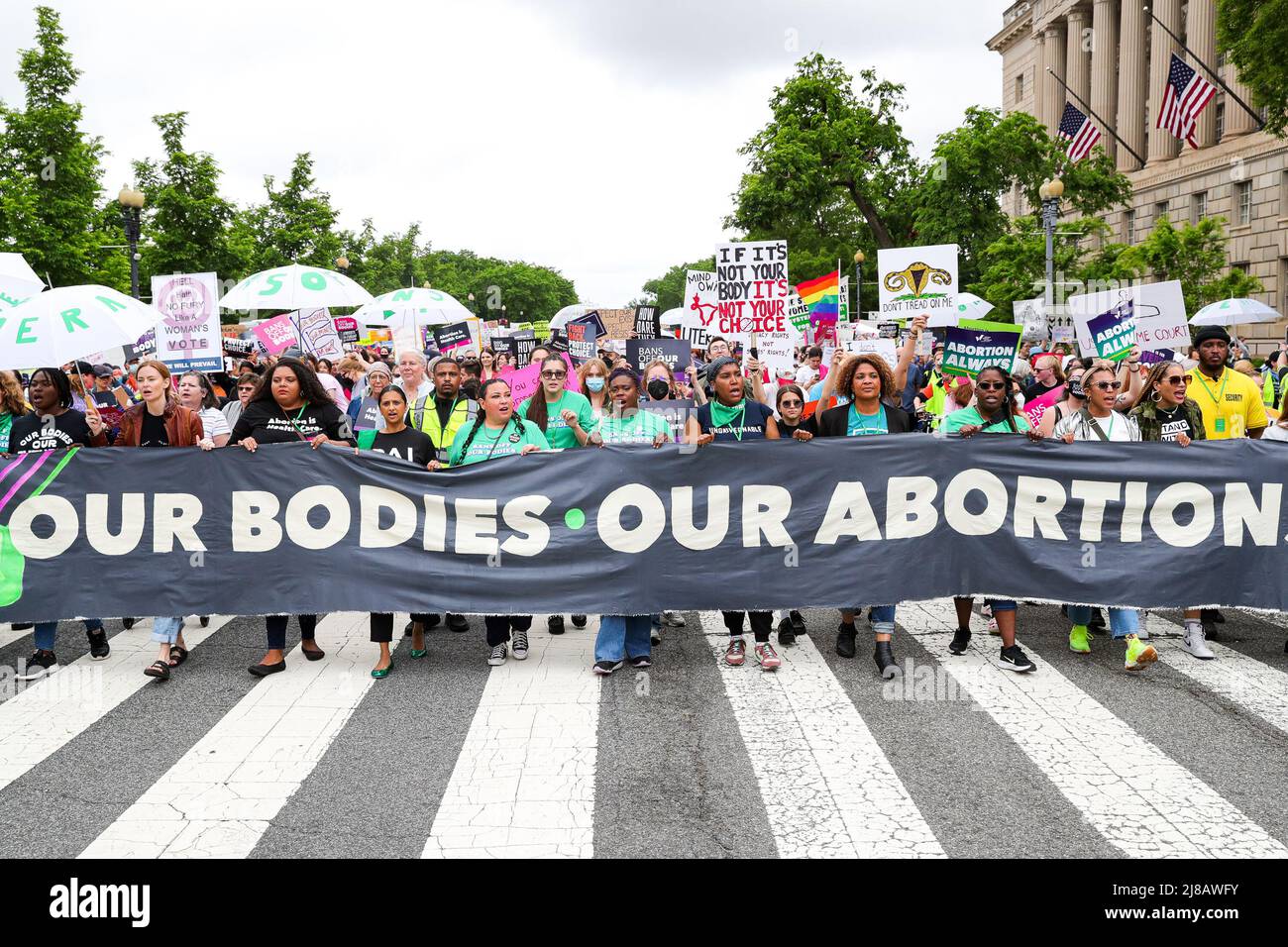 Protestors march in Washington D.C. as part of the “Bans Off Our Bodies ...