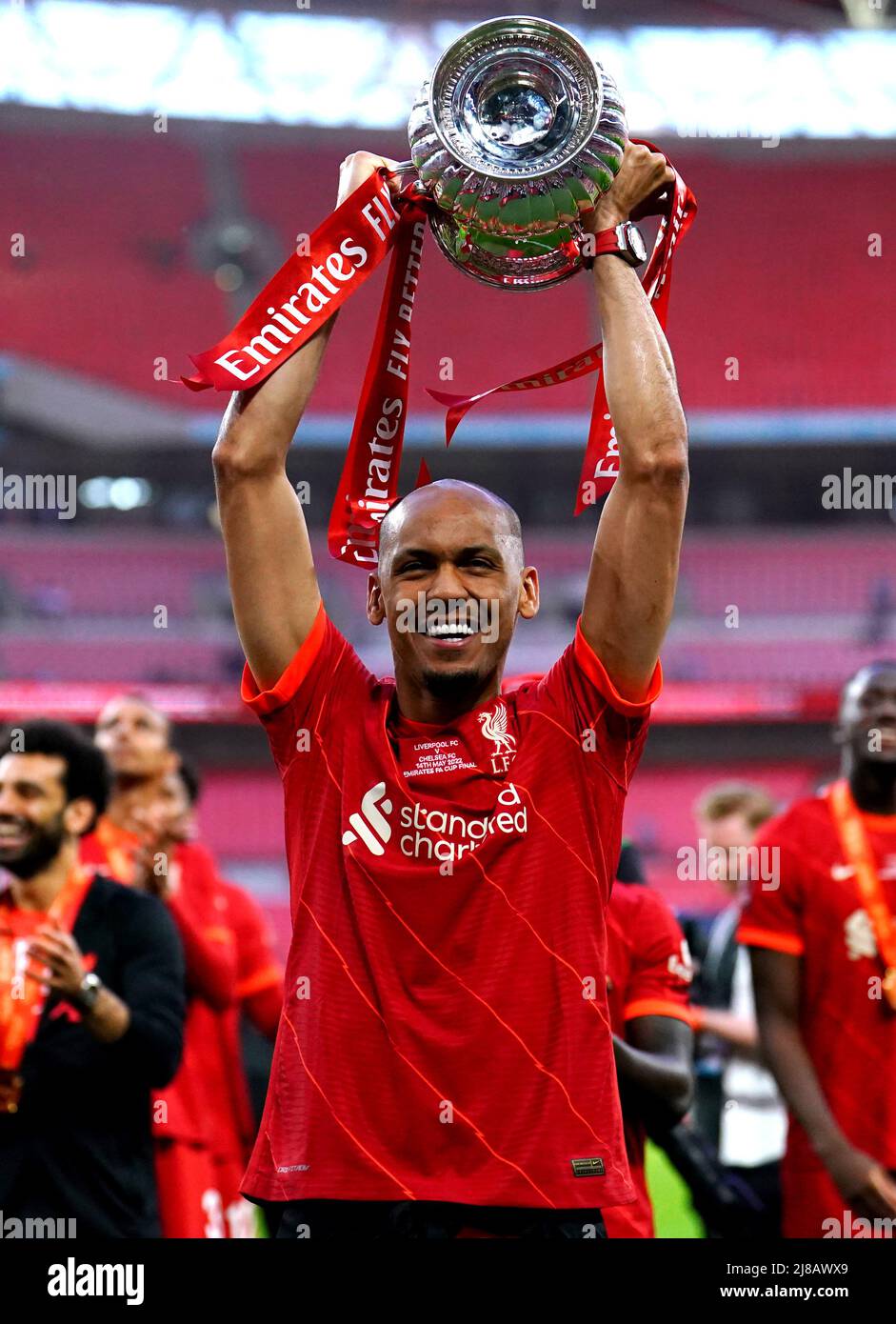 Liverpool's Fabinho celebrates with the trophy after winning the ...