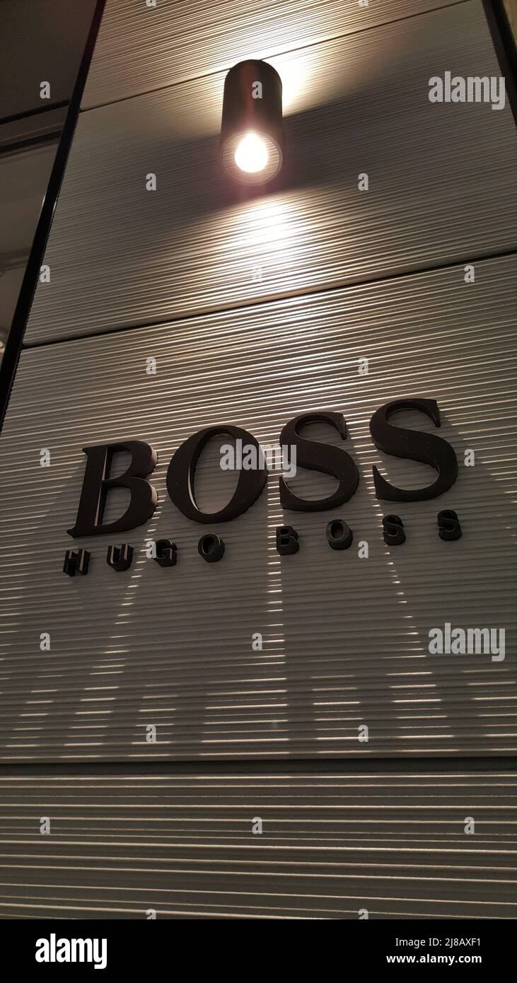 Hugo Boss Clothing Shop Sign Stock Photo - Alamy