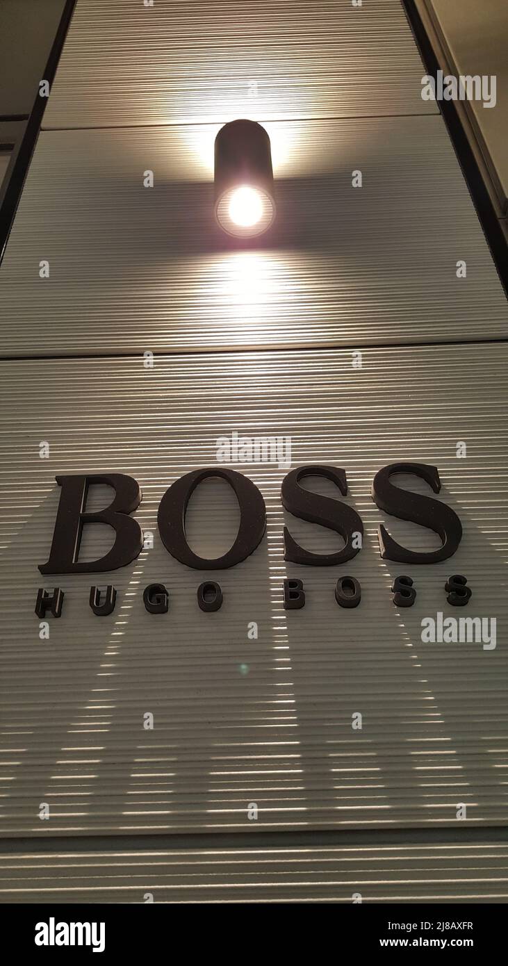 Hugo Boss Clothing Shop Sign Stock Photo - Alamy
