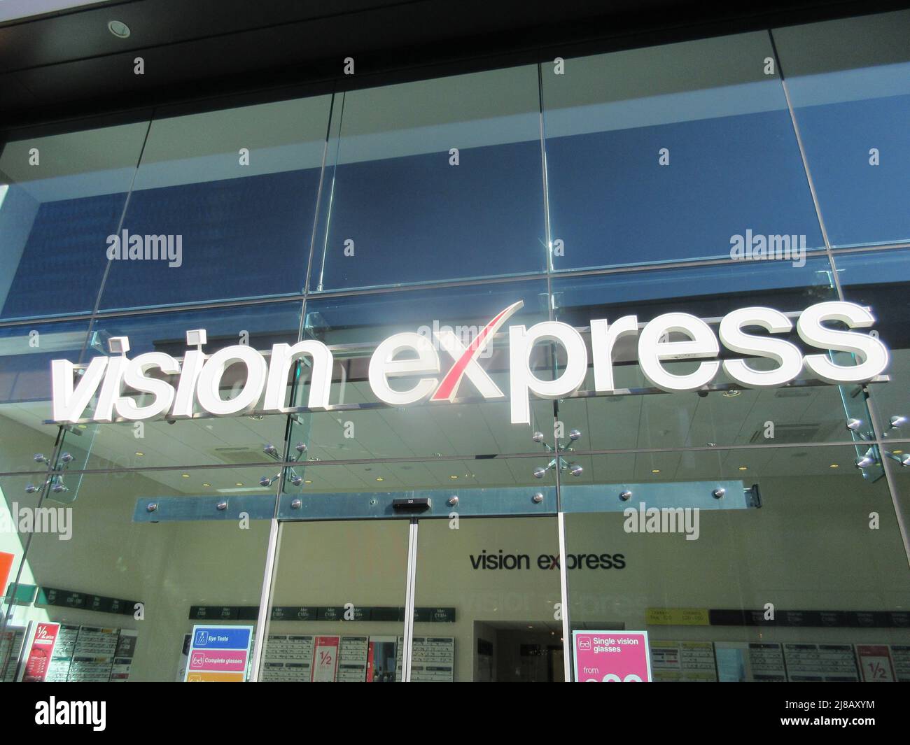 Vision Express Opticians Shop Sign Stock Photo - Alamy