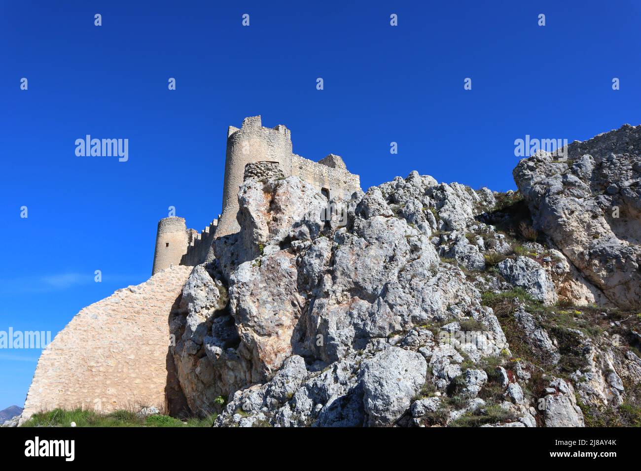 Rocca Calascio, mountaintop medieval fortress. The Castle of Rocca ...