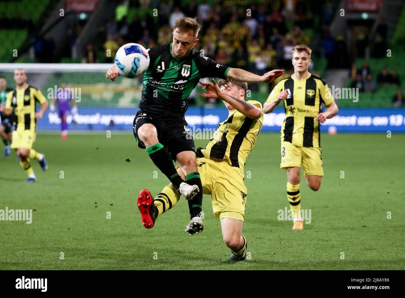 Melbourne, Australia, 14 May, 2022. Finn Surman of Wellington Phoenix ...