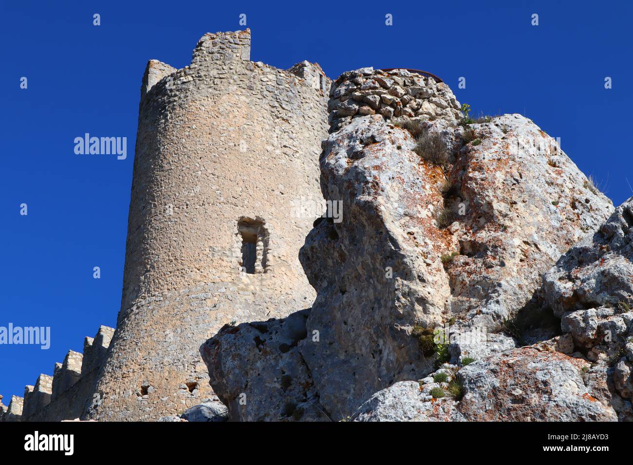 Rocca Calascio, mountaintop medieval fortress. The Castle of Rocca ...