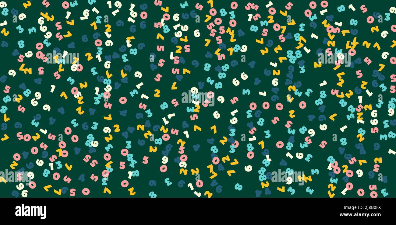 Falling pastel numbers. Math study concept with flying digits. Classy ...