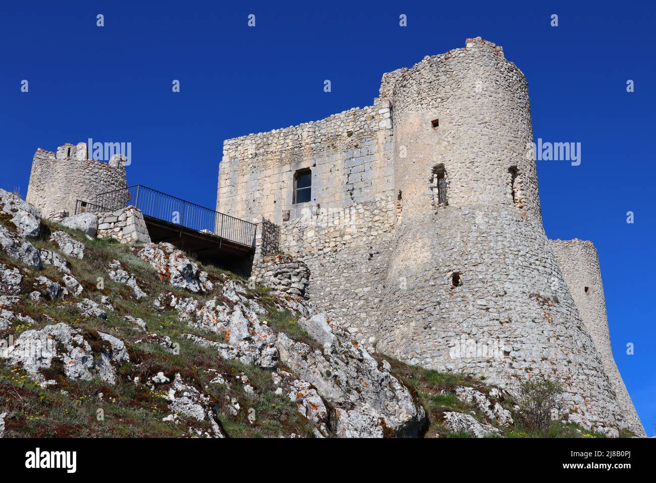 Rocca Calascio, mountaintop medieval fortress. The Castle of Rocca ...