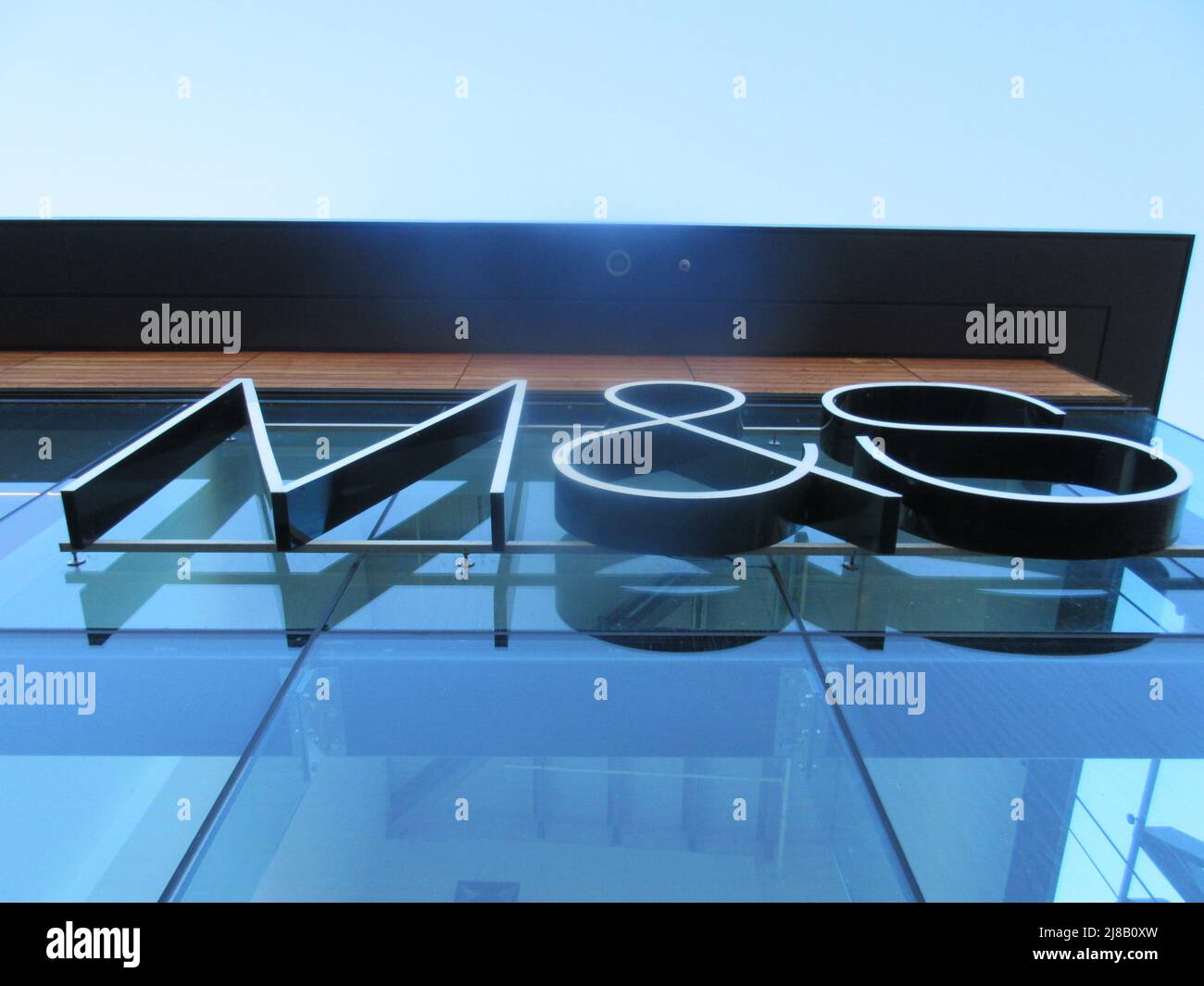 M&S Retail Shop Sign Stock Photo - Alamy