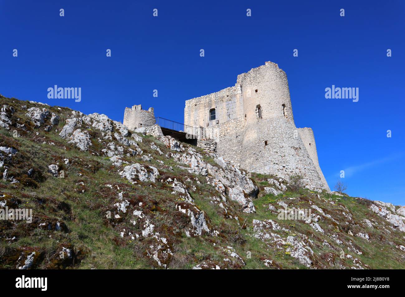 Rocca Calascio, mountaintop medieval fortress. The Castle of Rocca ...