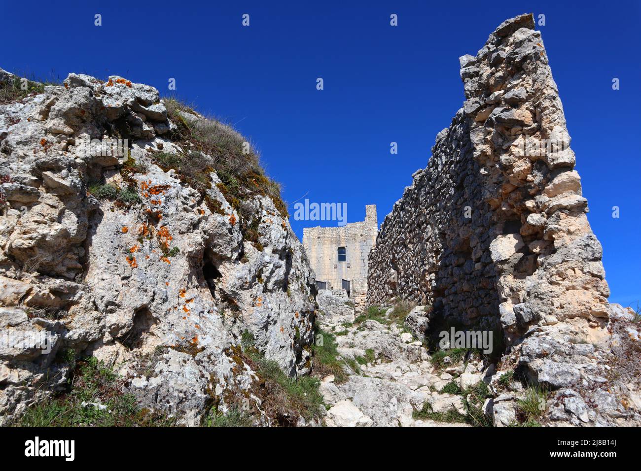 Rocca Calascio, mountaintop medieval fortress. The Castle of Rocca ...