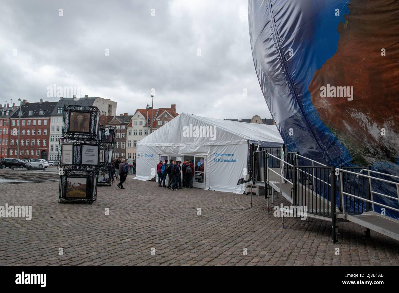 WWF Climate change exhibition inside giant inflatable globe ...