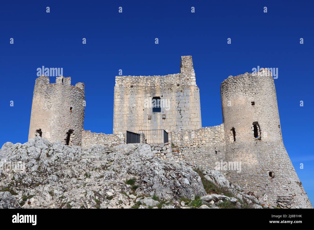 Rocca Calascio, mountaintop medieval fortress. The Castle of Rocca ...