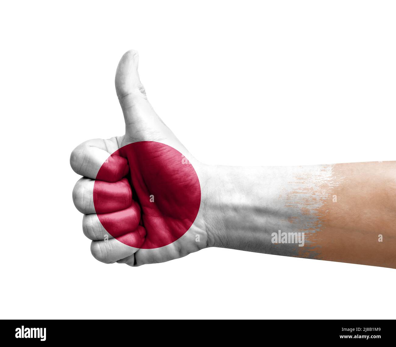 Hand making thumb up painted with flag of japan Stock Photo - Alamy