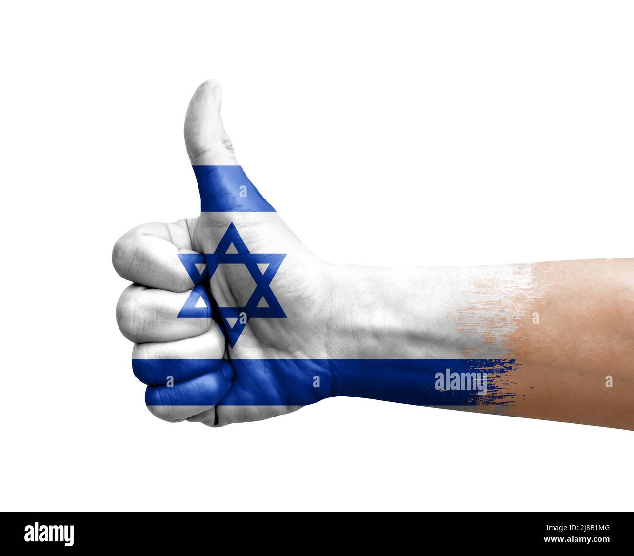 Hand making thumb up painted with flag of israel Stock Photo - Alamy