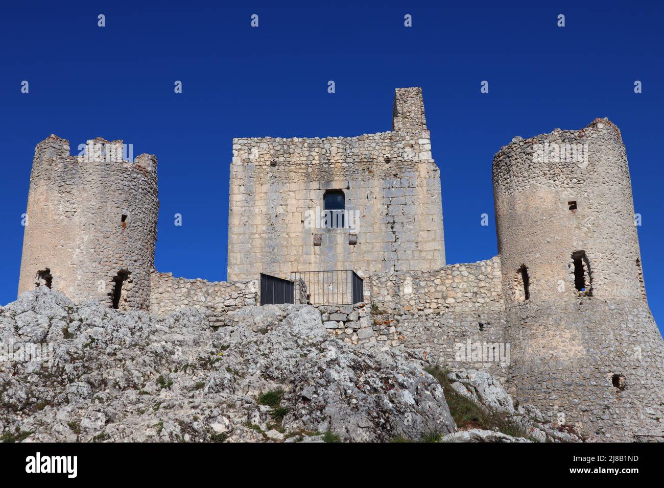 Rocca Calascio, mountaintop medieval fortress. The Castle of Rocca ...